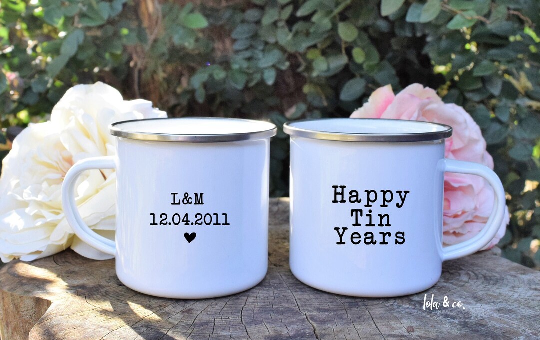 Tin Year Anniversary Mug 10 Year Anniversary Gift Mug 10th Wedding ...