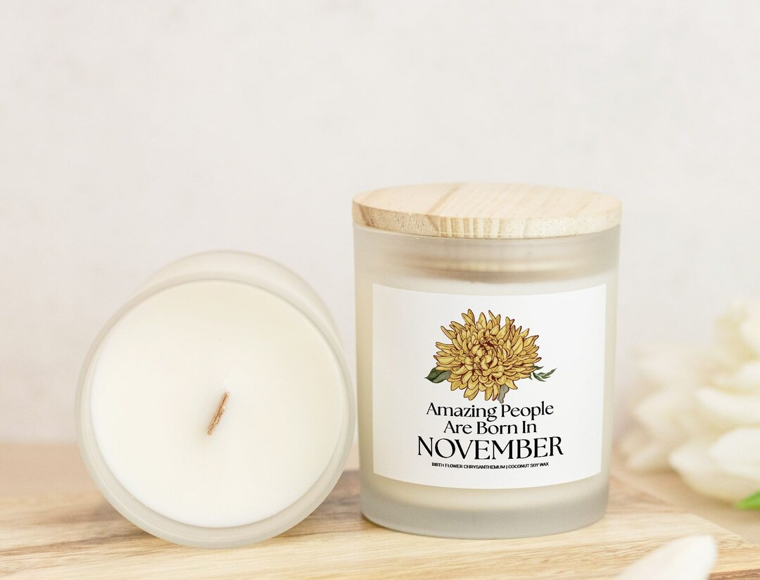 November Birth Flower Candle: Chrysanthemum Coconut Soy Wax - Etsy