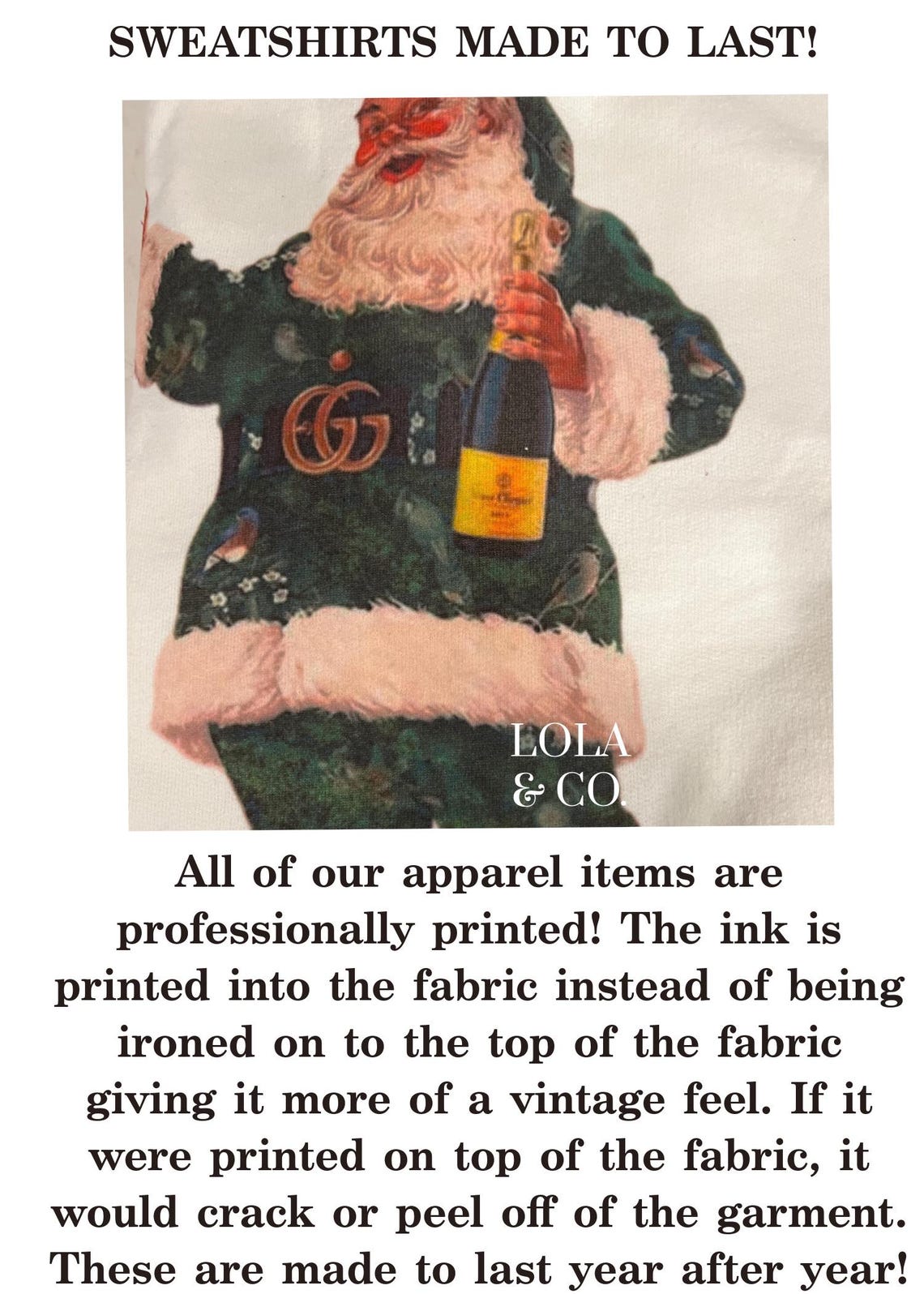 Cute Santa Sweatshirt, Champagne Santa Crewneck, Boujee Santa, Brunch ...