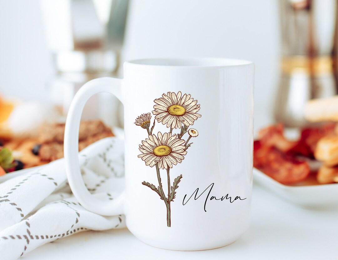 Custom Birth Month Flower Mug, Bridesmaid Gift, Personalized Gift Mug ...