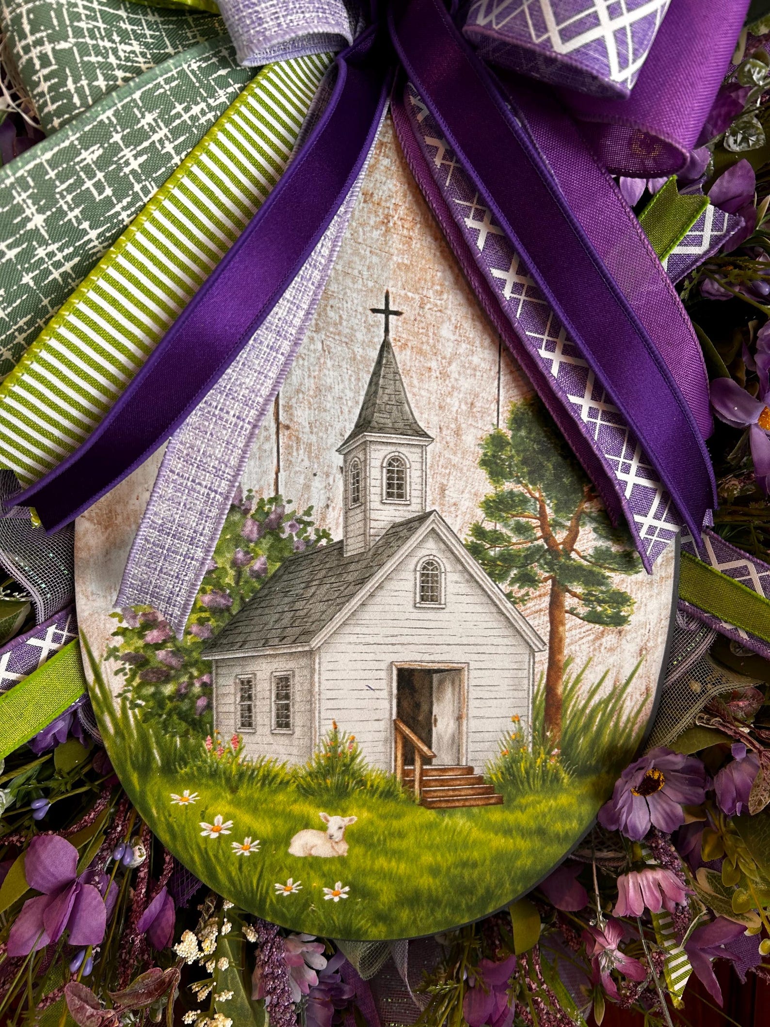 Spring Church Wreath, Christian Easter Wreath, Religious Front Door ...