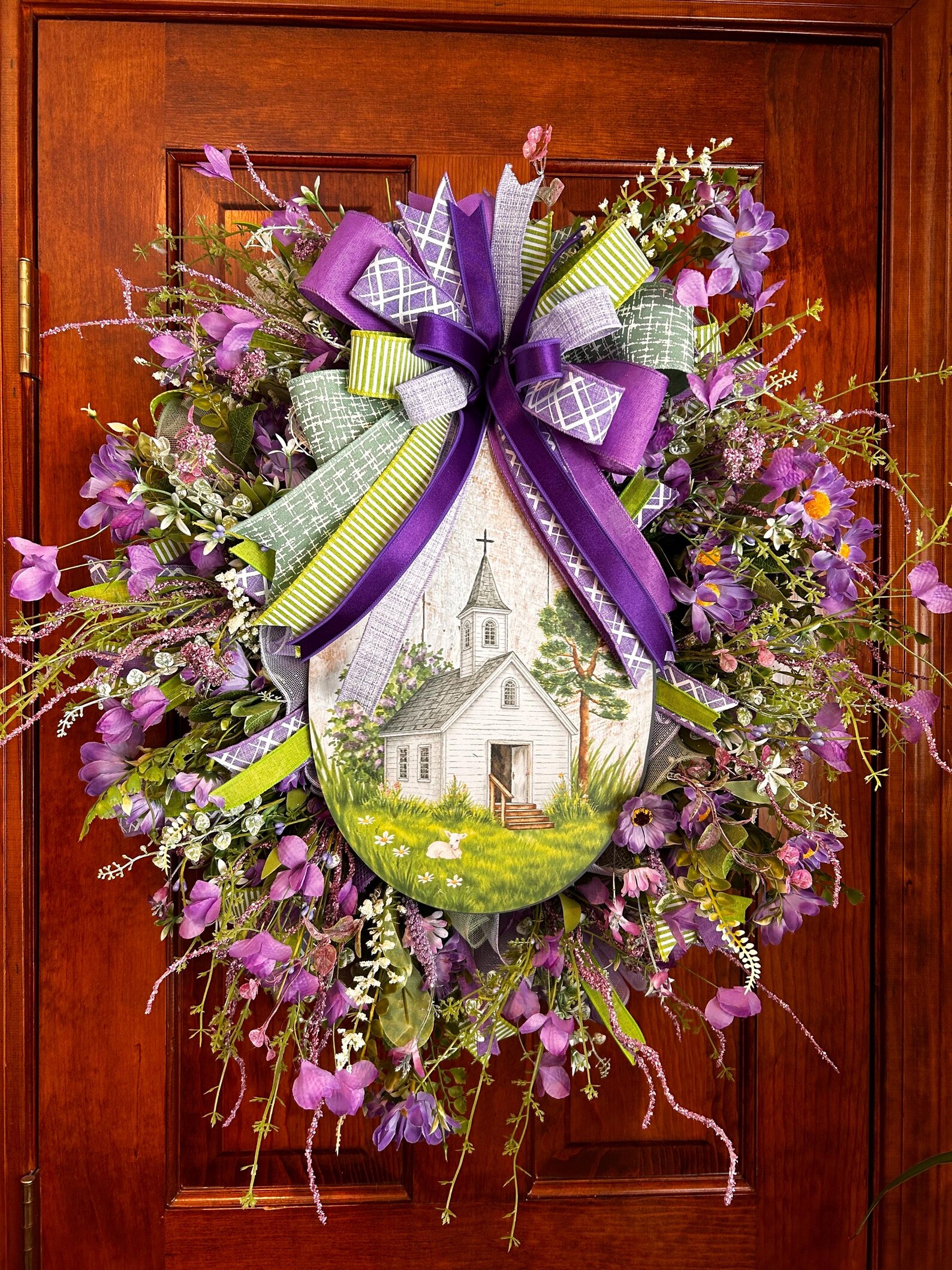 Spring Church Wreath, Christian Easter Wreath, Religious Front Door ...