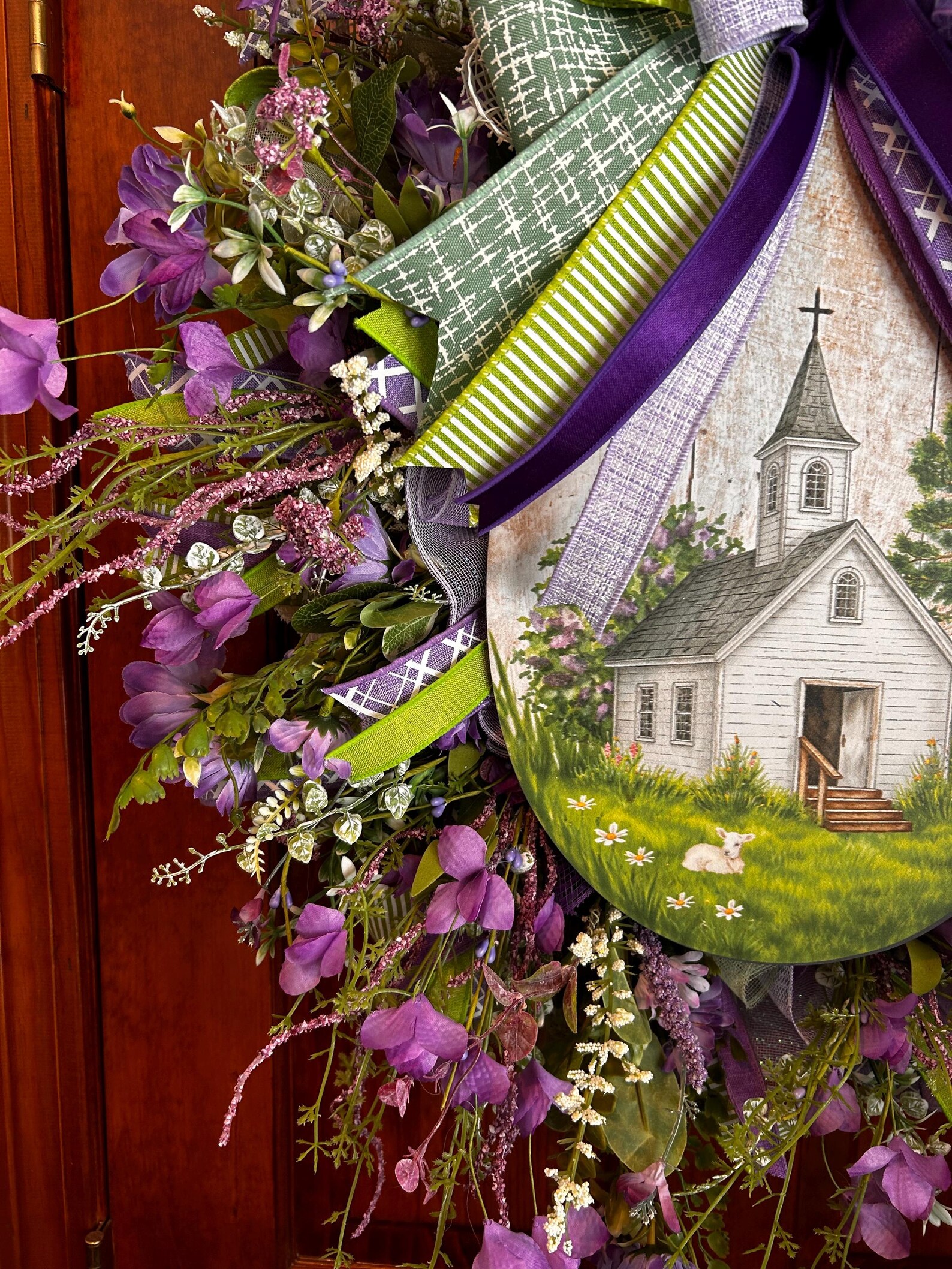 Spring Church Wreath, Christian Easter Wreath, Religious Front Door ...
