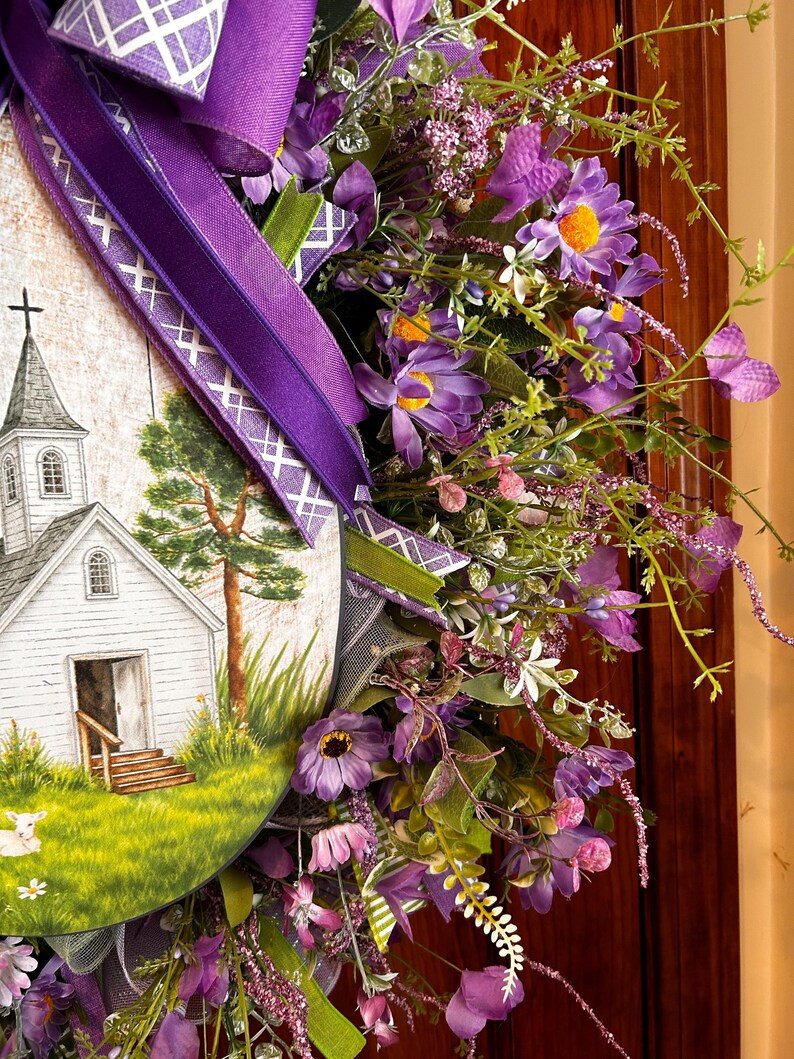 Spring Church Wreath, Christian Easter Wreath, Religious Front Door ...