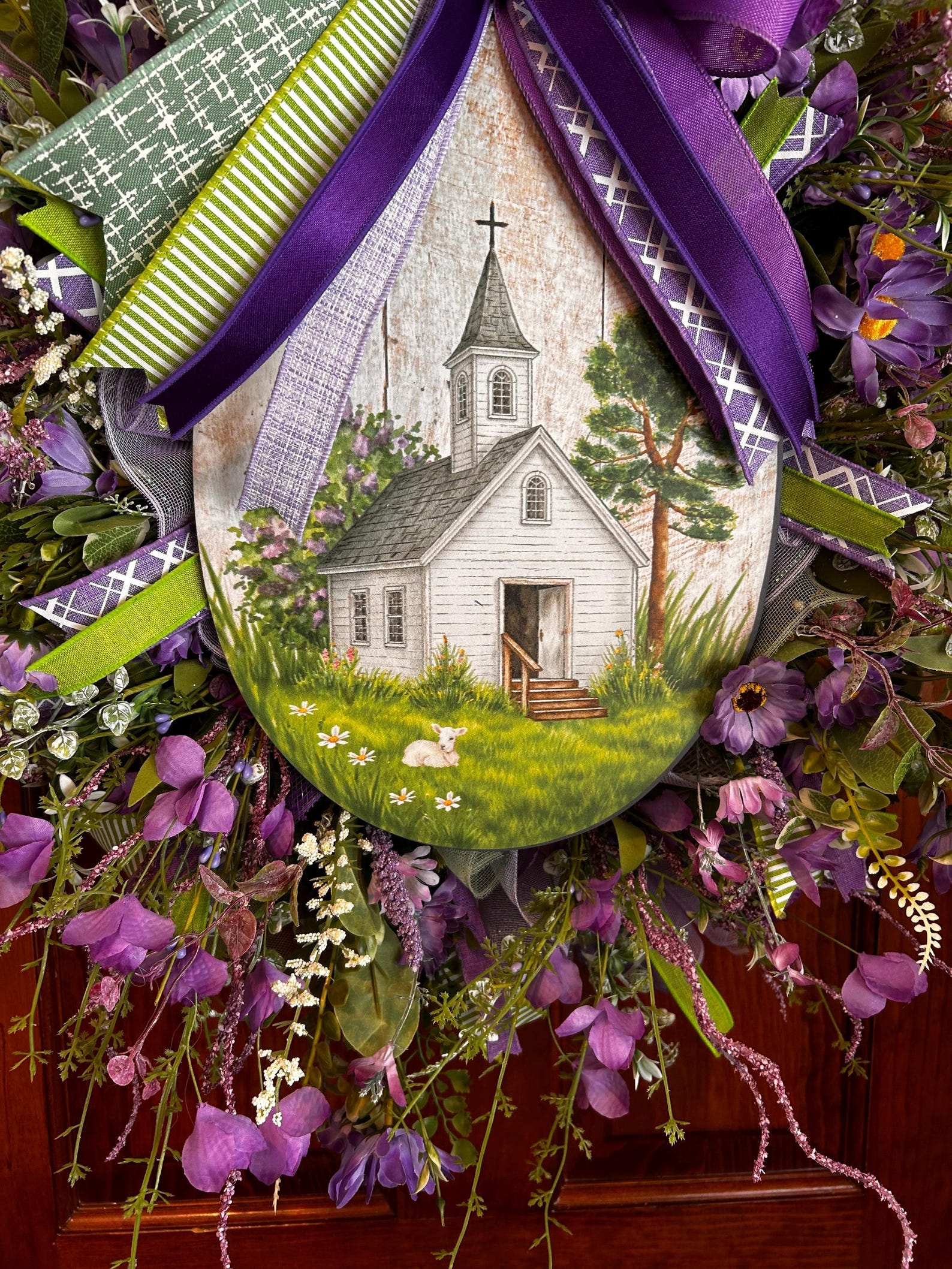 Spring Church Wreath, Christian Easter Wreath, Religious Front Door ...
