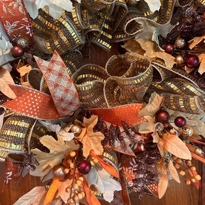 Rustic Fall Harvest Wreath - Handcrafted Autumn Door Decor With Leaves ...