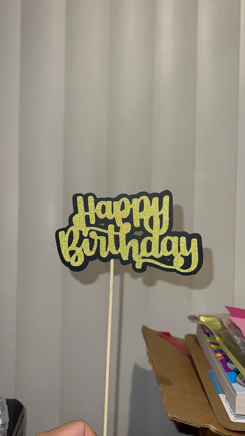 Halo happy Birthday Cake Topper Custom Handmade - Etsy