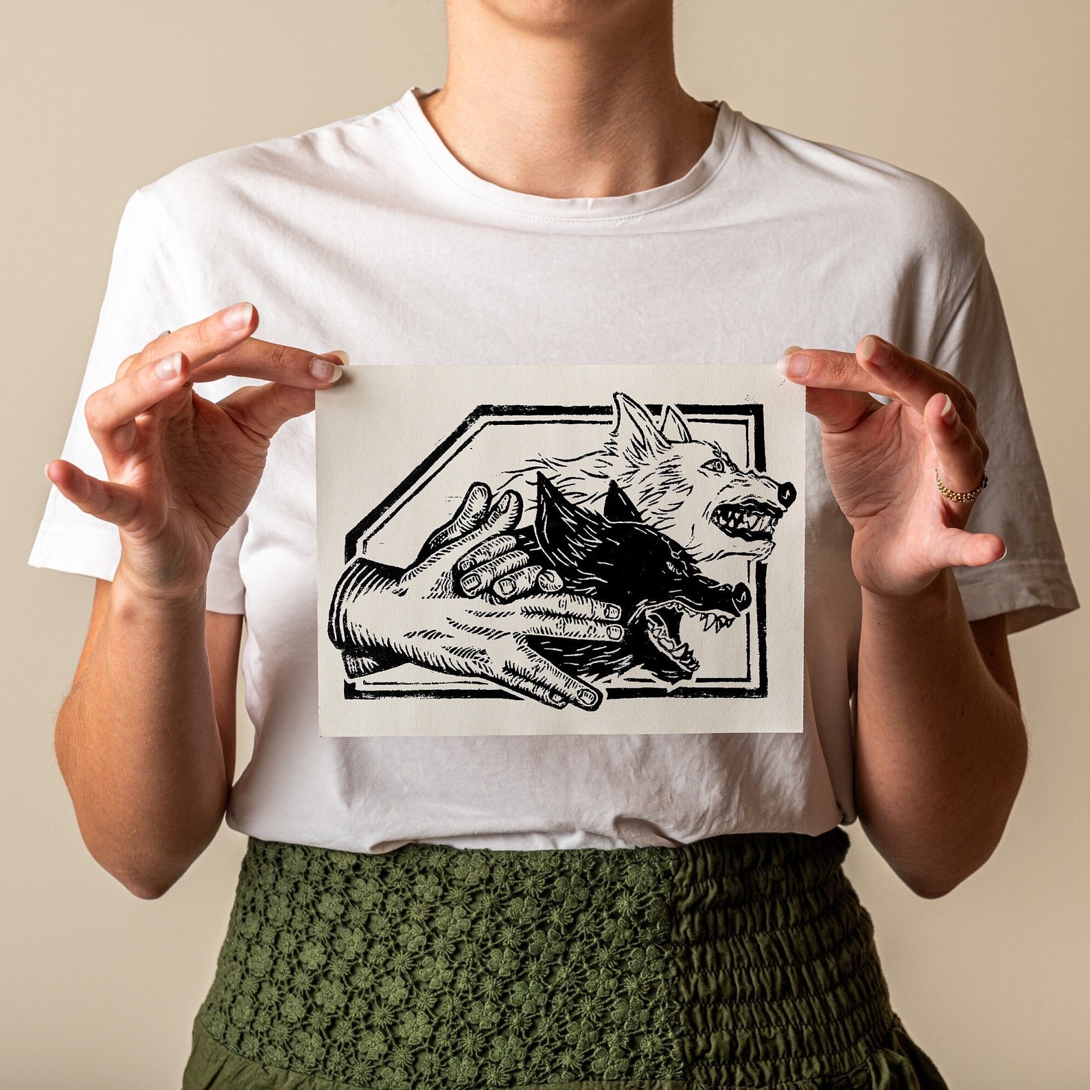 Jujutsu Kaisen Divine Dogs Shikigami - Linocut A5 Print - Etsy