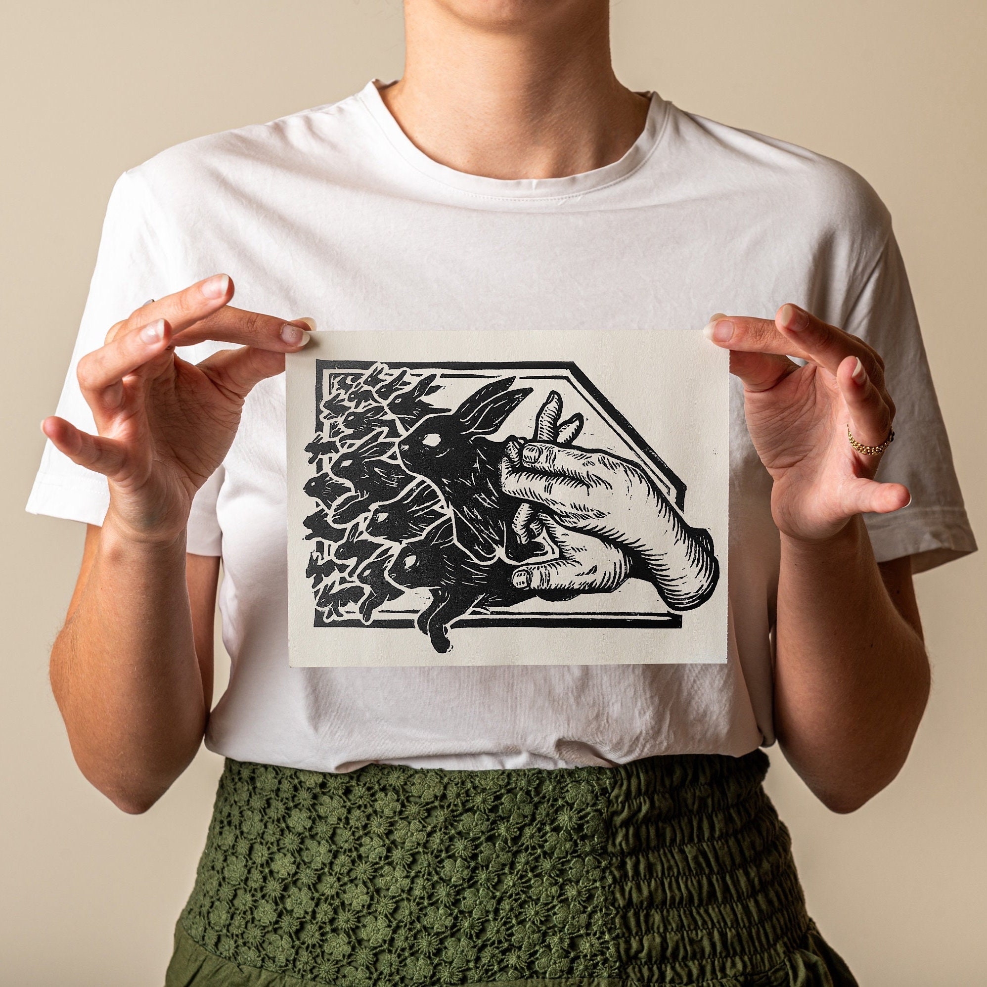 Jujutsu Kaisen Rabbit Escape Shikigami Linocut A5 Print - Etsy