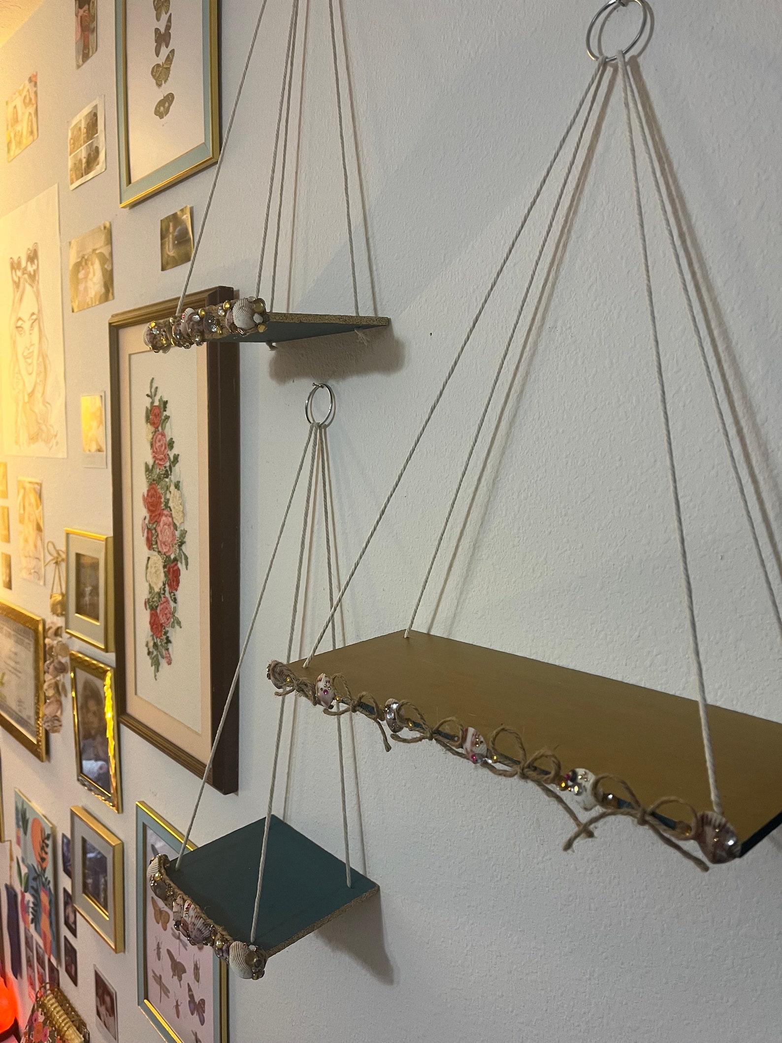 Coastal Mermaid Bejeweled Seashell Boho Wall Shelves 3-pack - Etsy