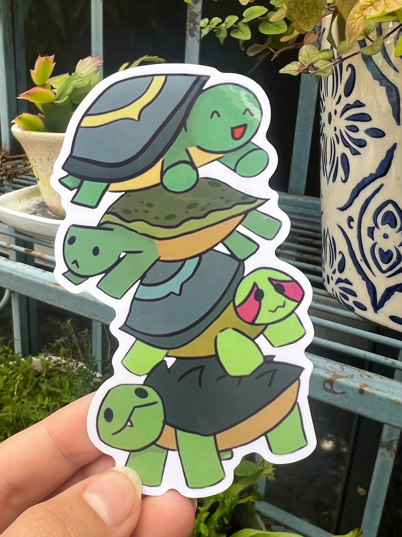Rottmnt Turtle Stack Sticker - Waterproof Turtle Tots (4 In) - Etsy