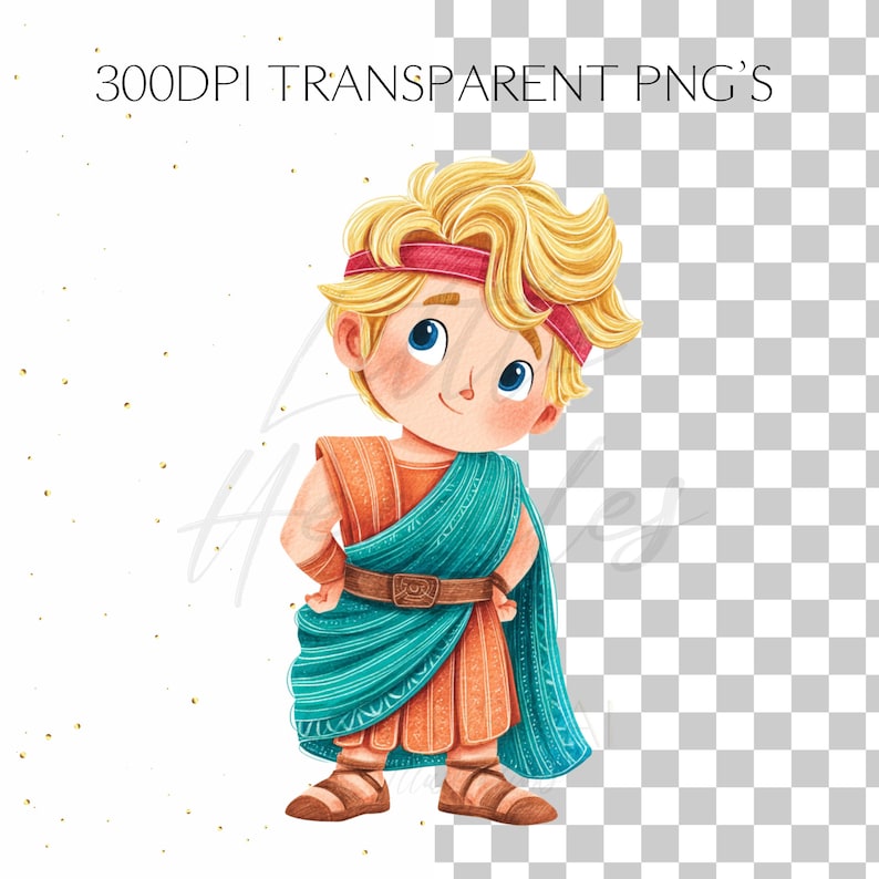 Cute Little Hercules and Friends Clipart Set, Greek Gods, Baby Hercules ...