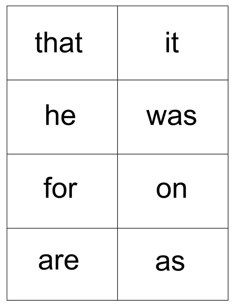 100 Printable Flashcards Fry Sight Words | Prek, Kindergarten, 1st ...