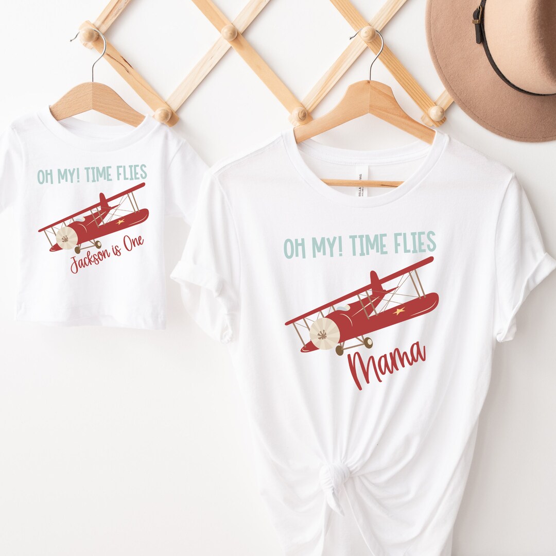 Time Flies Birthday Shirt, Flying Into One, Flight Crew Family Shirts ...