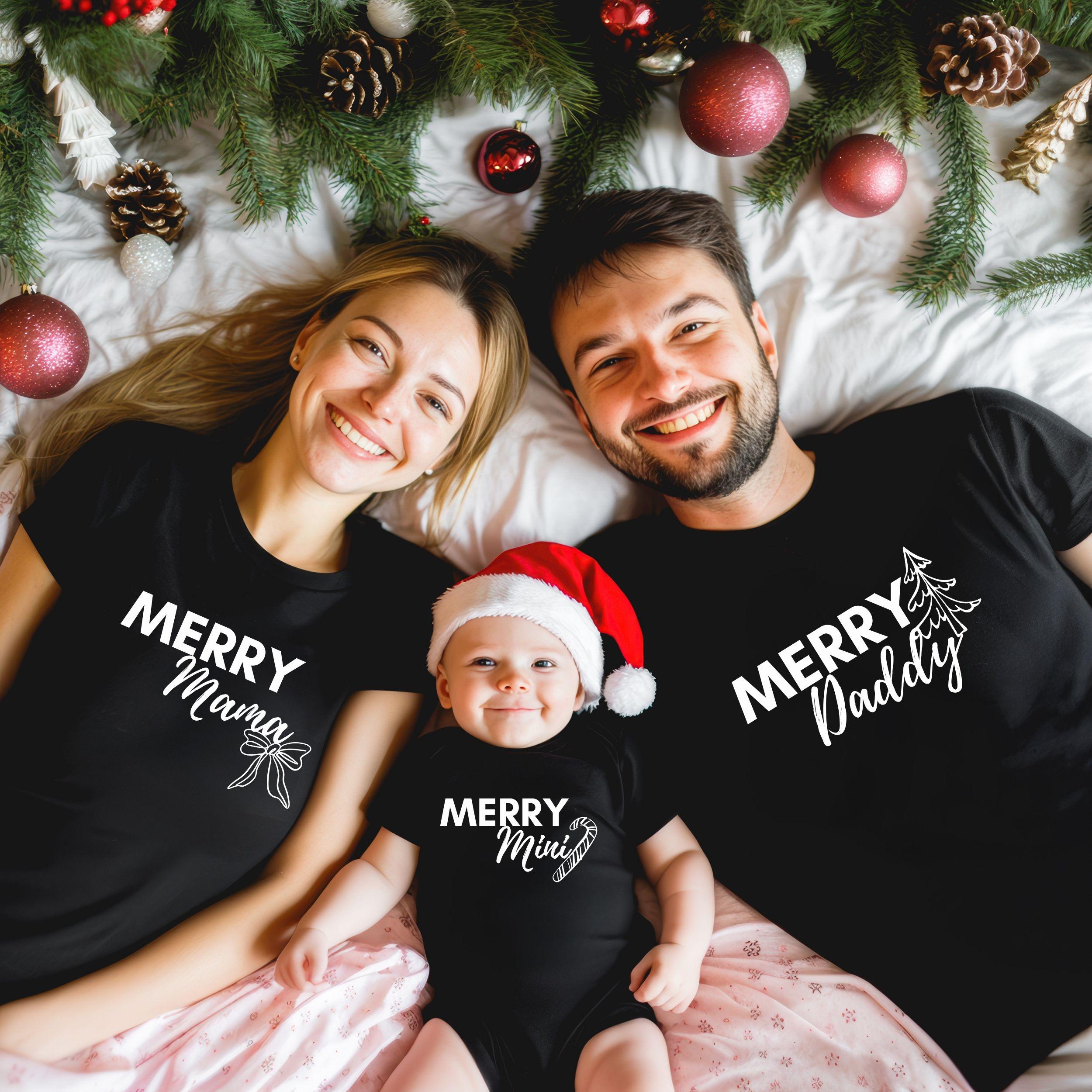 Merry Mama Dada Mini Christmas Shirts and Onesies, Matching Family ...