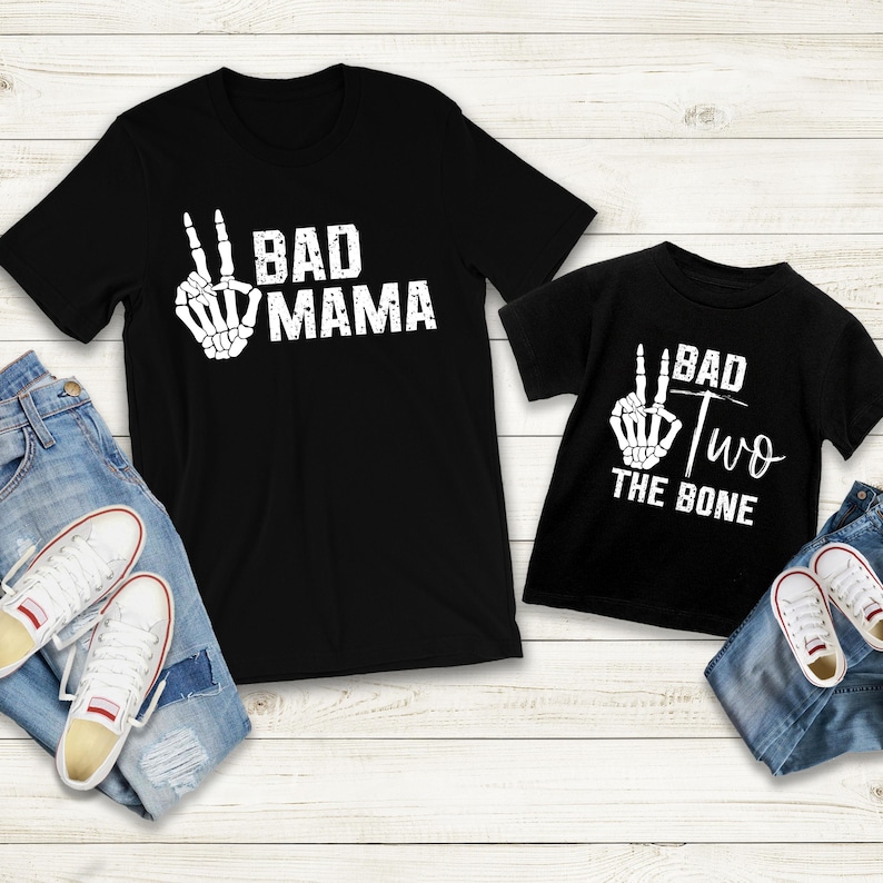 Bad Two the Bone 2nd Birthday Shirt, Biker Skeleton Tee - Etsy
