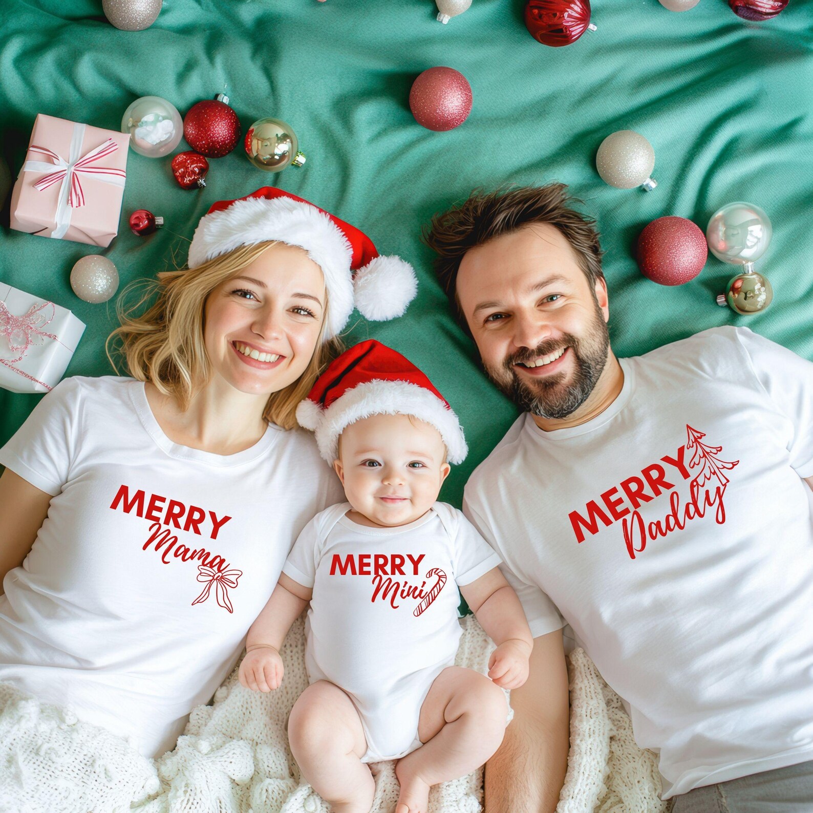 Merry Mama Dada Mini Christmas Shirts and Onesies, Matching Family ...