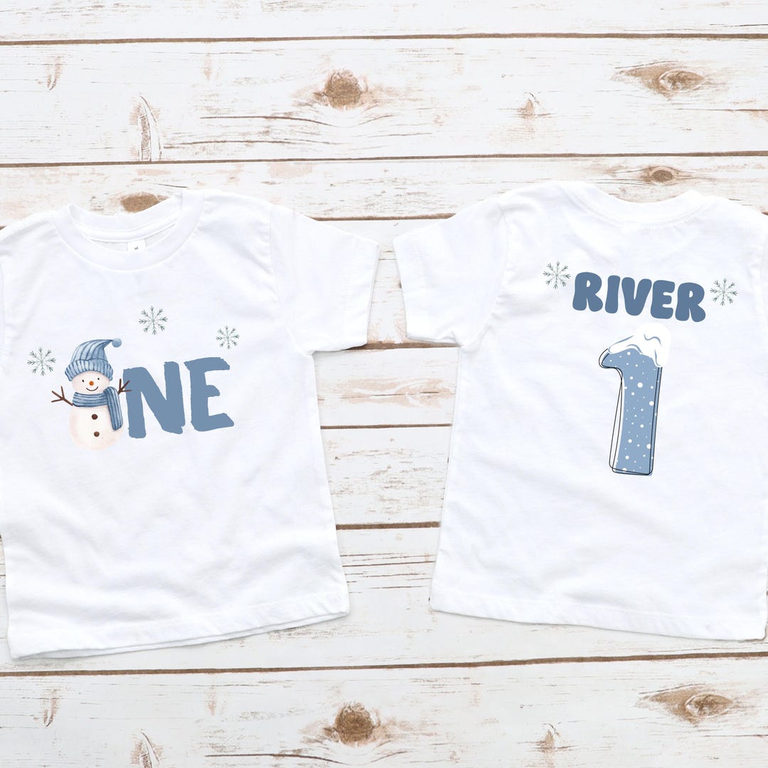 Snowman First Birthday Boy Shirt, Winter 1st Birthday Outfit, Baby Boy ...