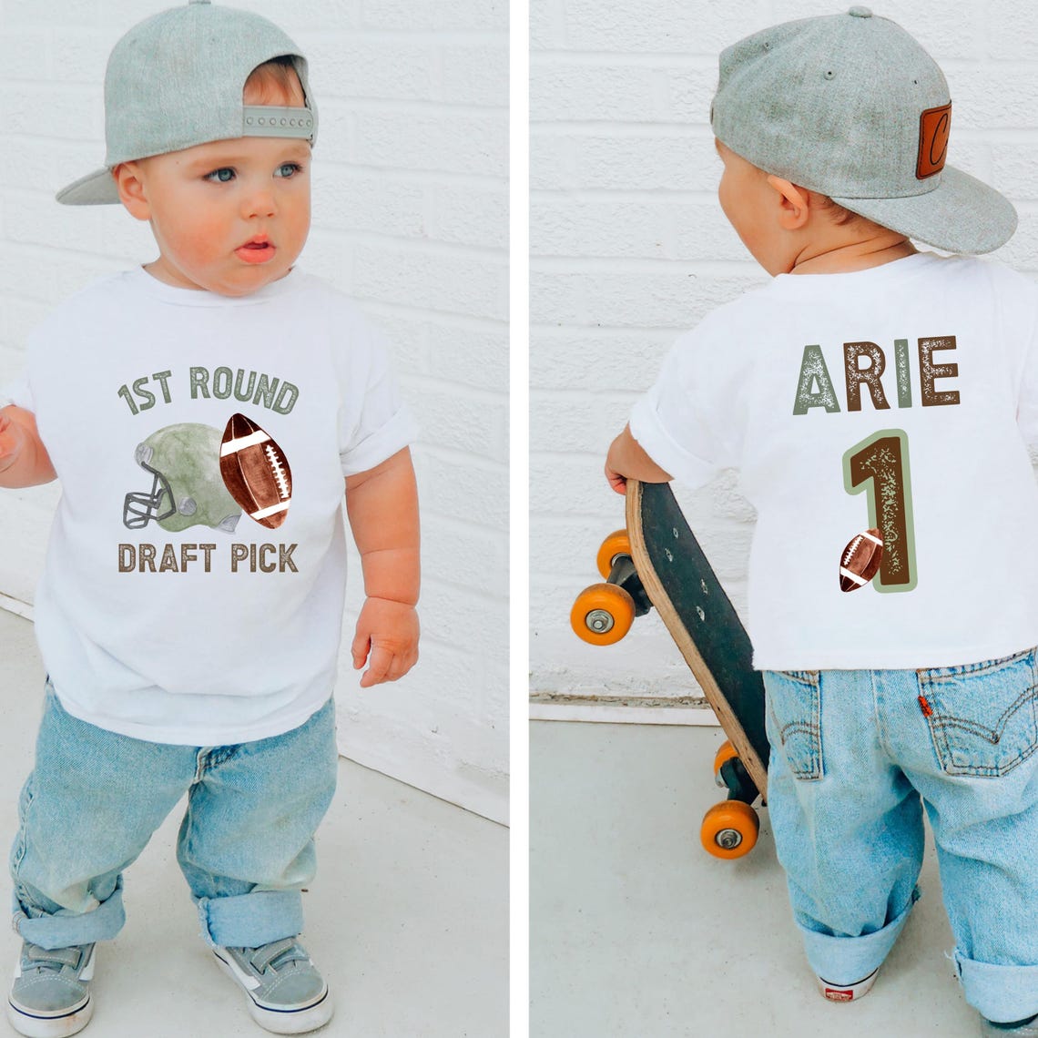 First Round Draft Pick 1st Birthday Outfit: Football Family Matching ...