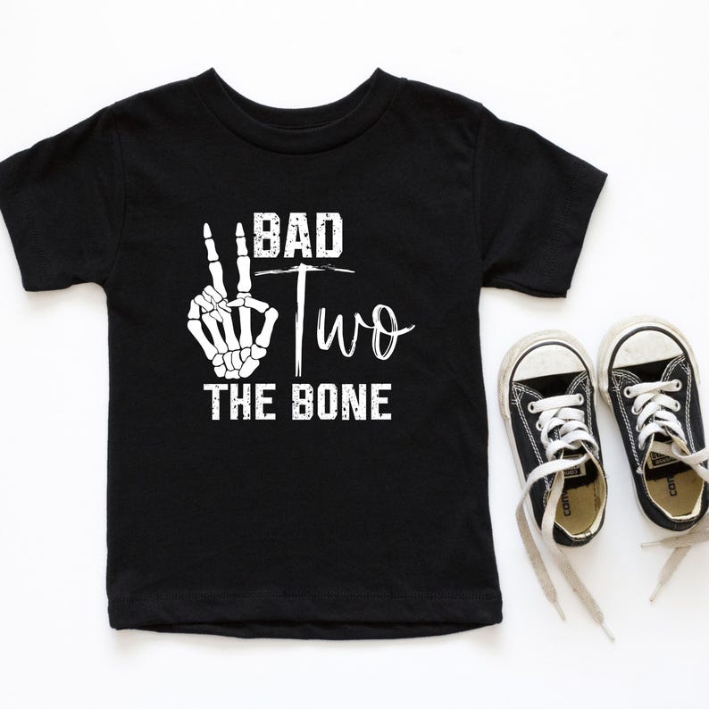 Bad Two the Bone 2nd Birthday Shirt, Biker Skeleton Tee - Etsy