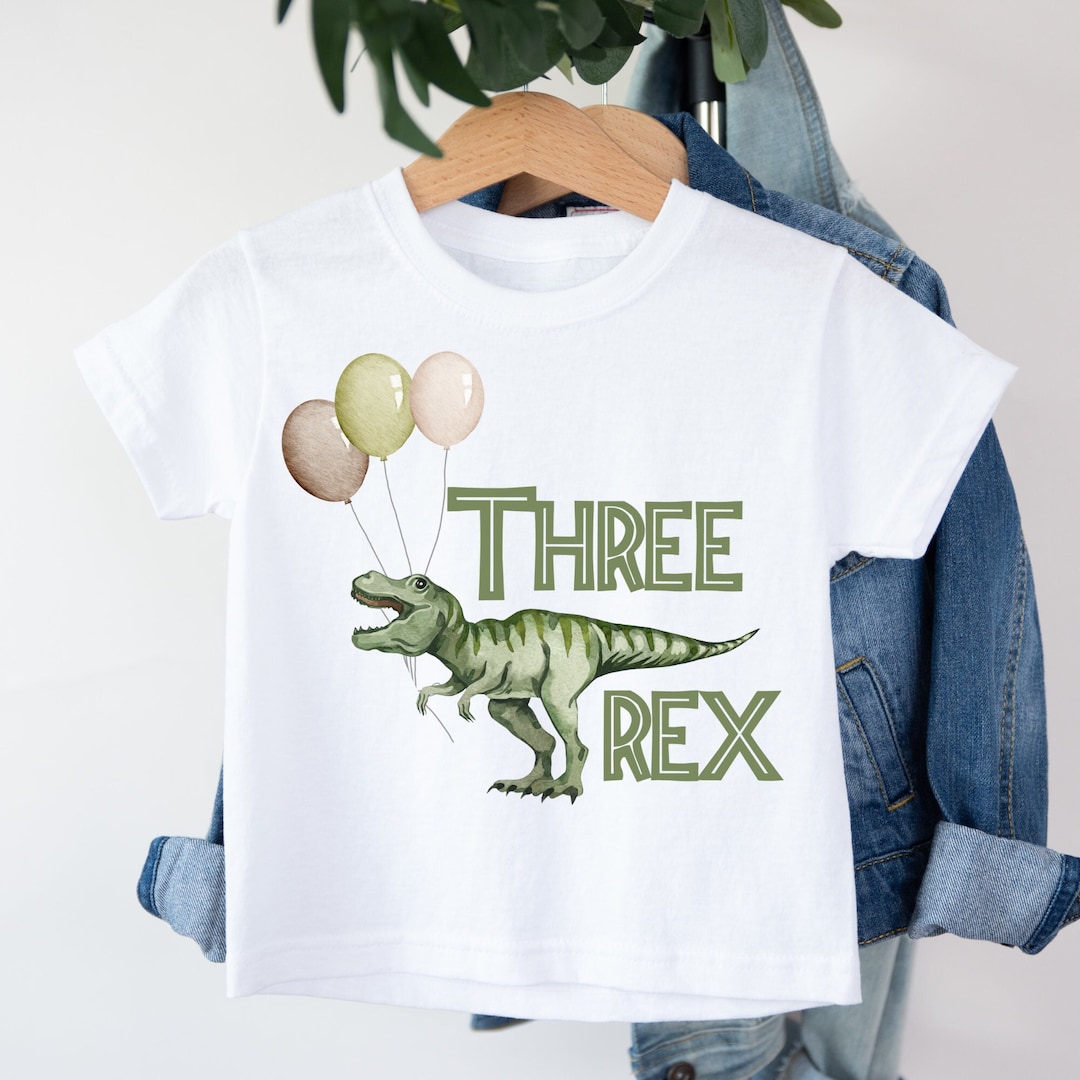 Three Rex Birthday Shirt, Dinosaur Birthday Outfit, Three Rex Matching ...