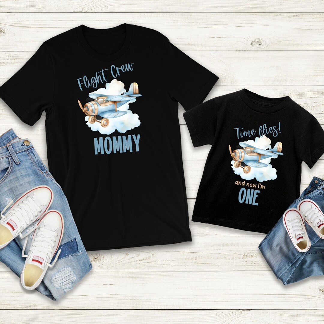 Airplane Birthday Shirt, Flying Into One, Flight Crew Family Shirts ...