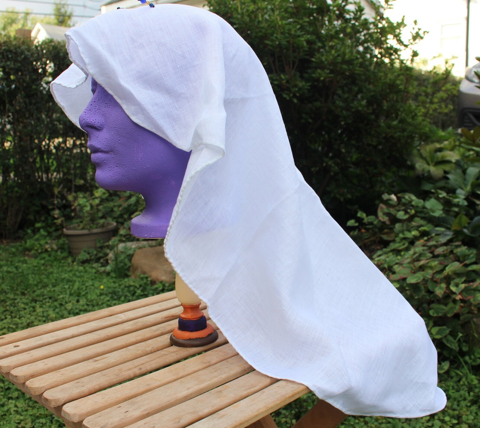 Medieval Veil Long White Linen - Etsy