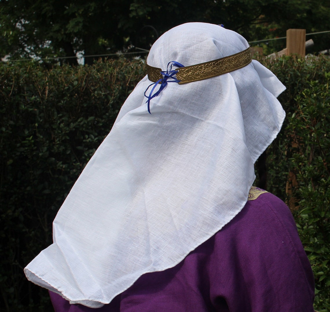 Medieval Veil Long White Linen - Etsy