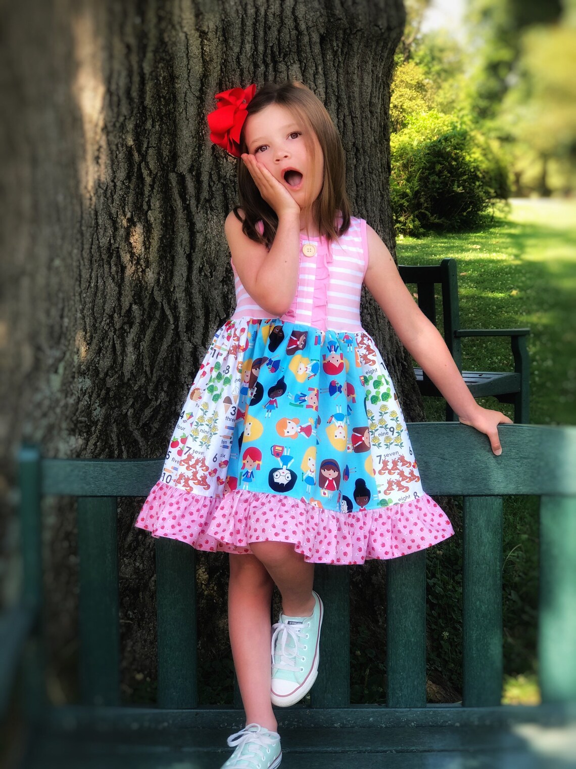 Girls School picture dress Back to School dress First day of | Etsy