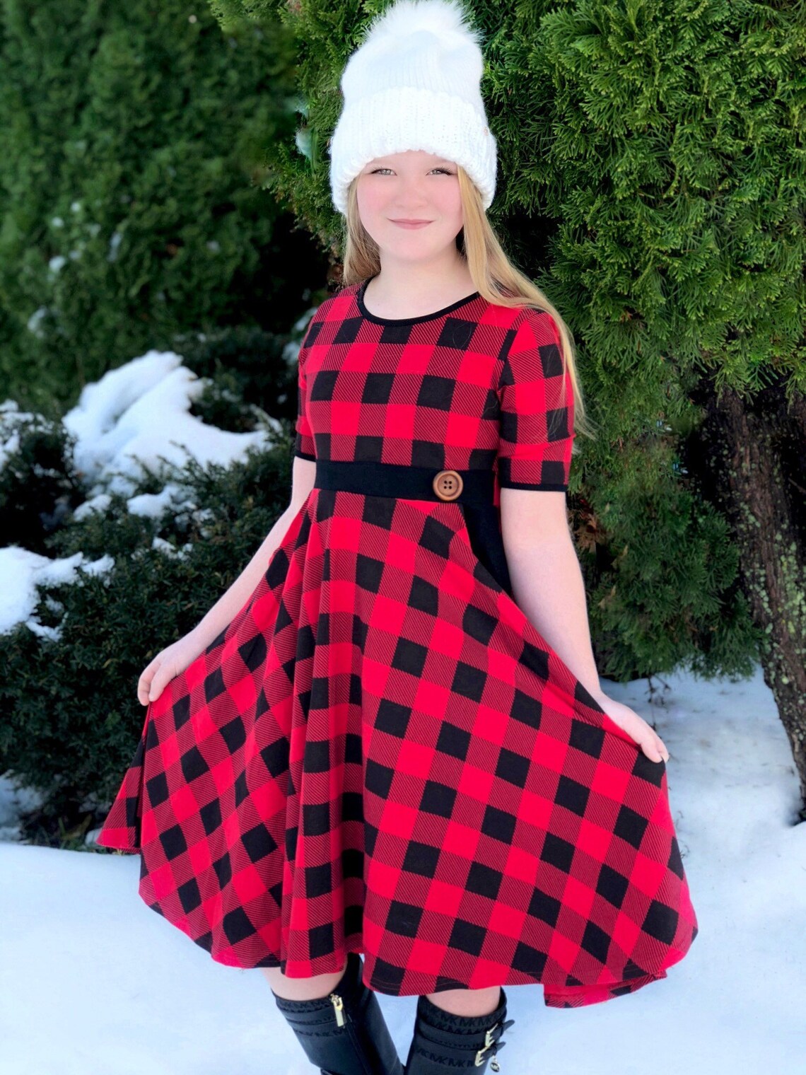 Buffalo Plaid Dress Girls Plaid Dress Plaid Christmas Dress - Etsy