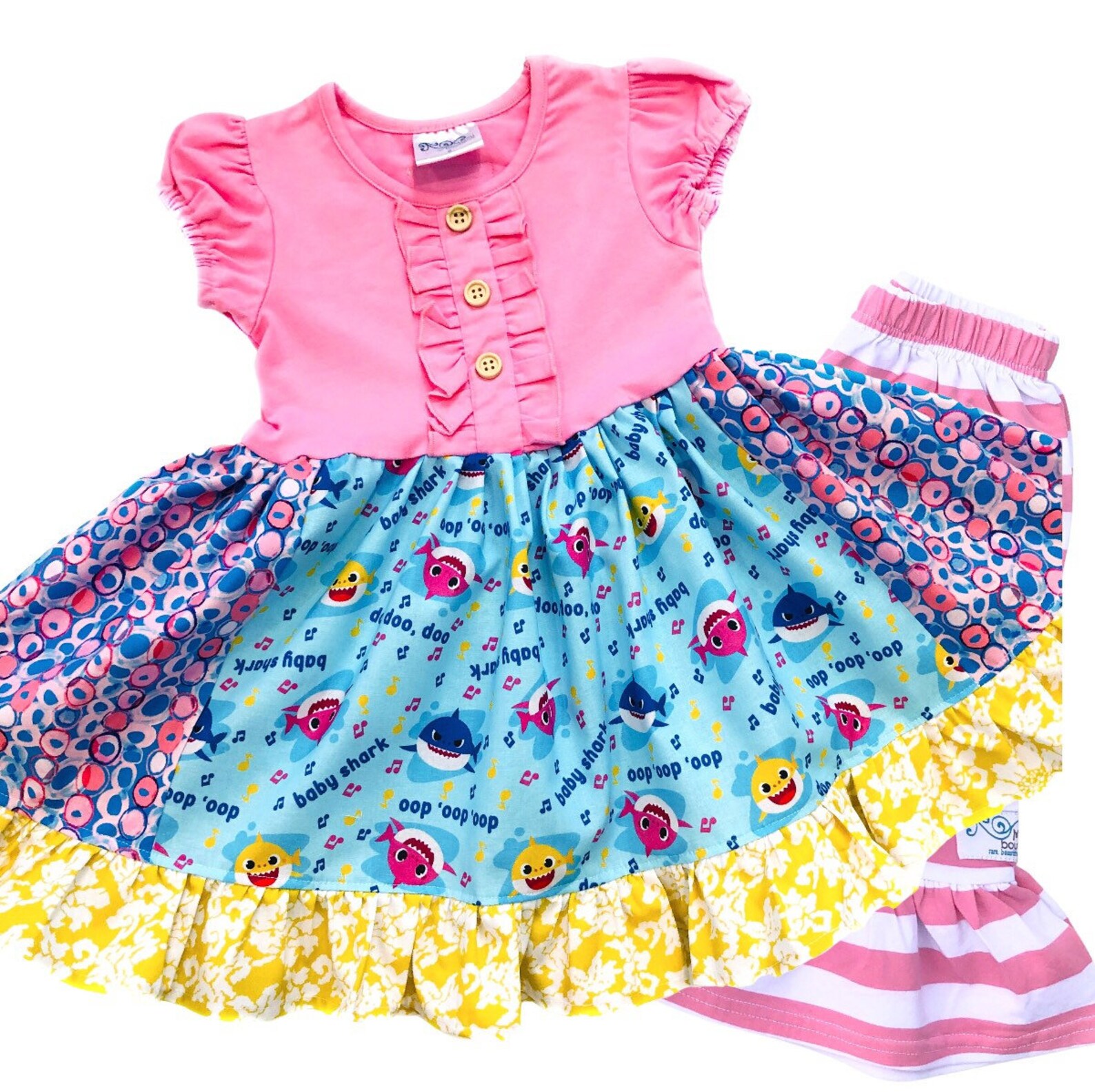 Girls Baby Shark Dress Baby Shark Birthday Outfit Toddler - Etsy