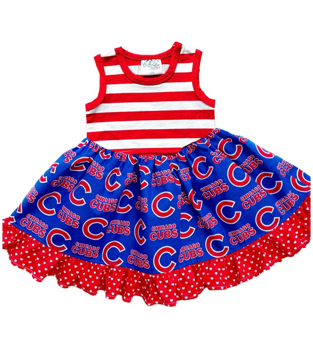 Girls Baseball Dress, Girls MLB Dress Outfit, Chicago Cubs Dress ...