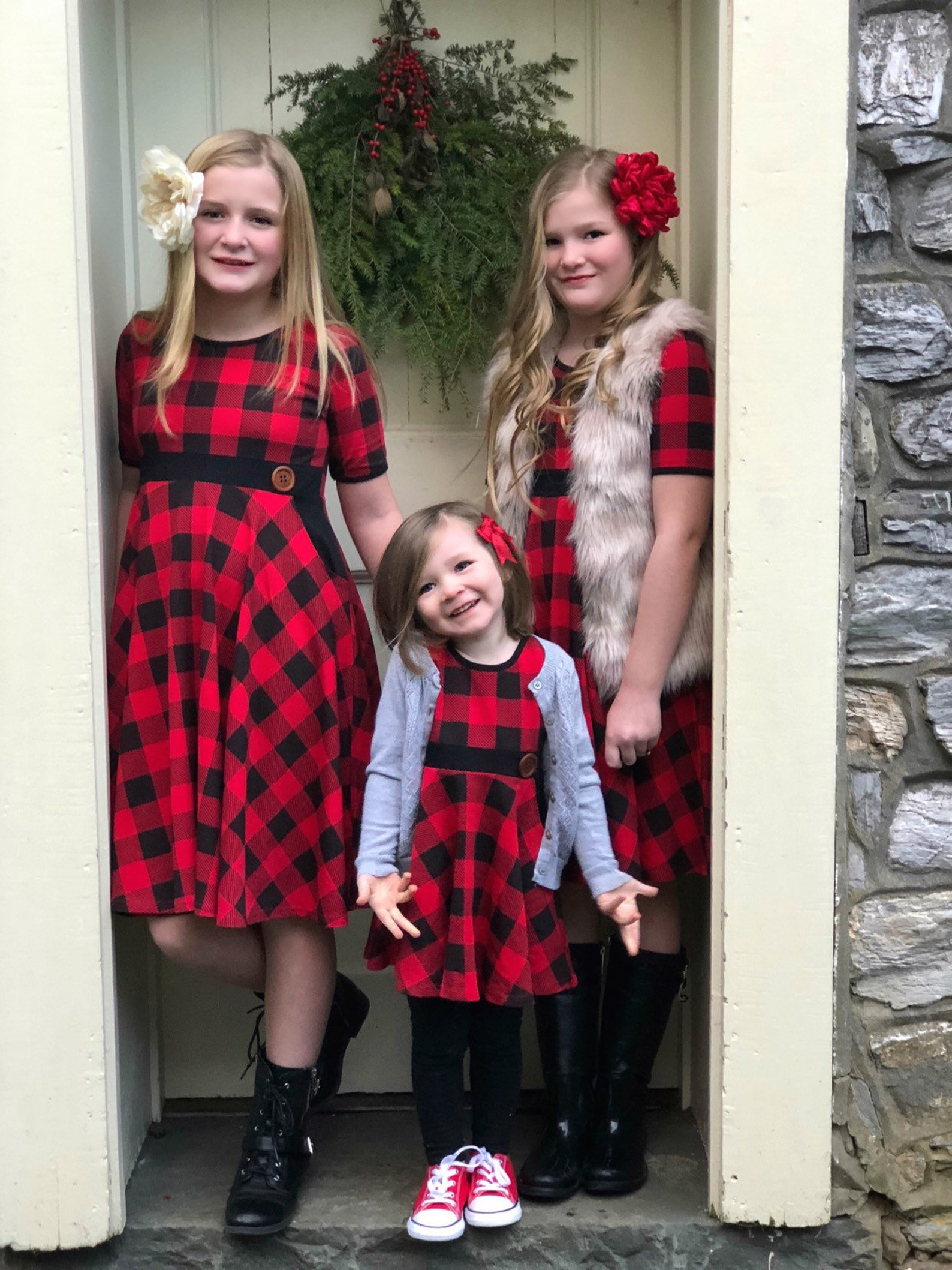 Buffalo Plaid Dress Girls Plaid Dress Plaid Christmas Dress - Etsy