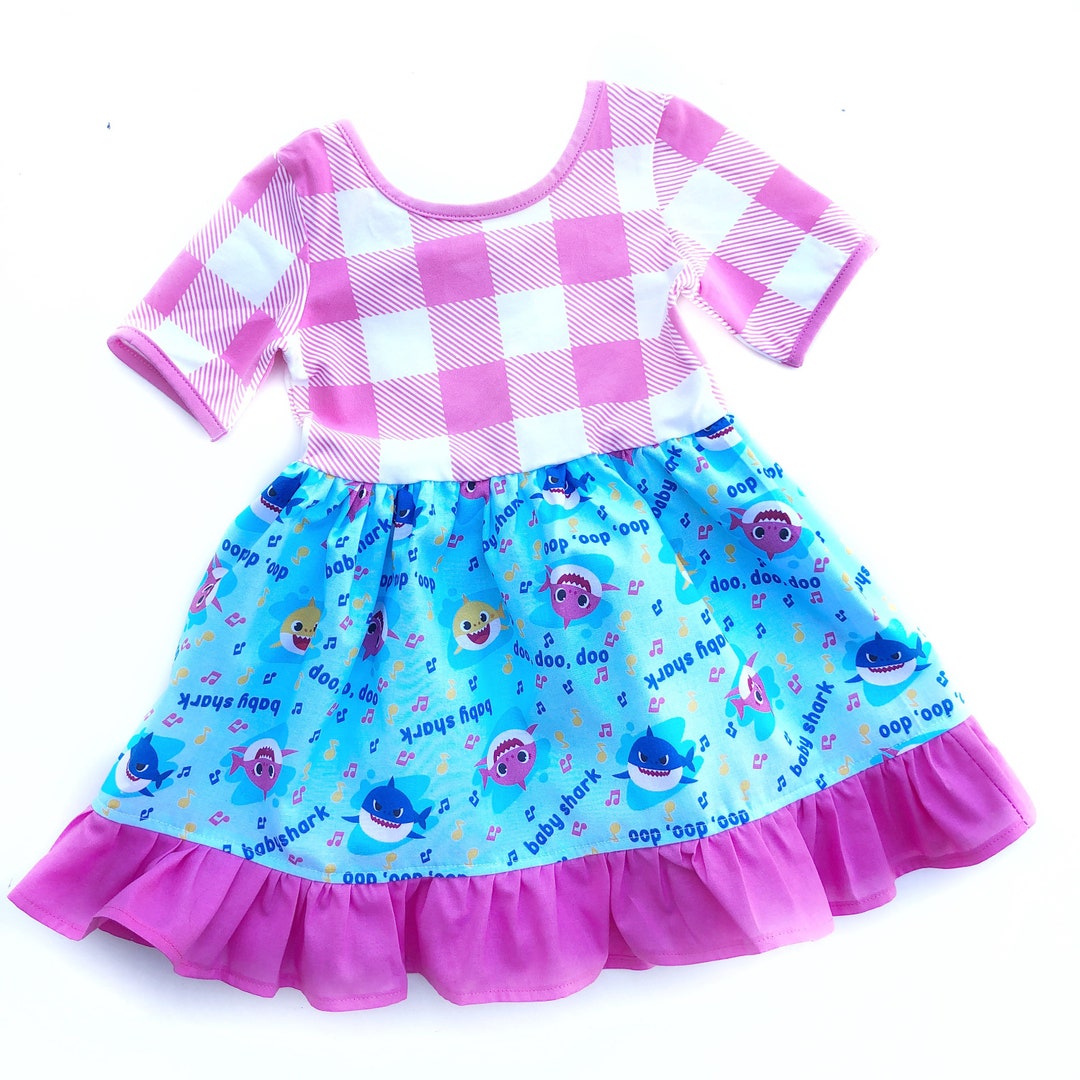 Girls Baby Shark Dress Baby Shark Birthday Outfit Toddler - Etsy