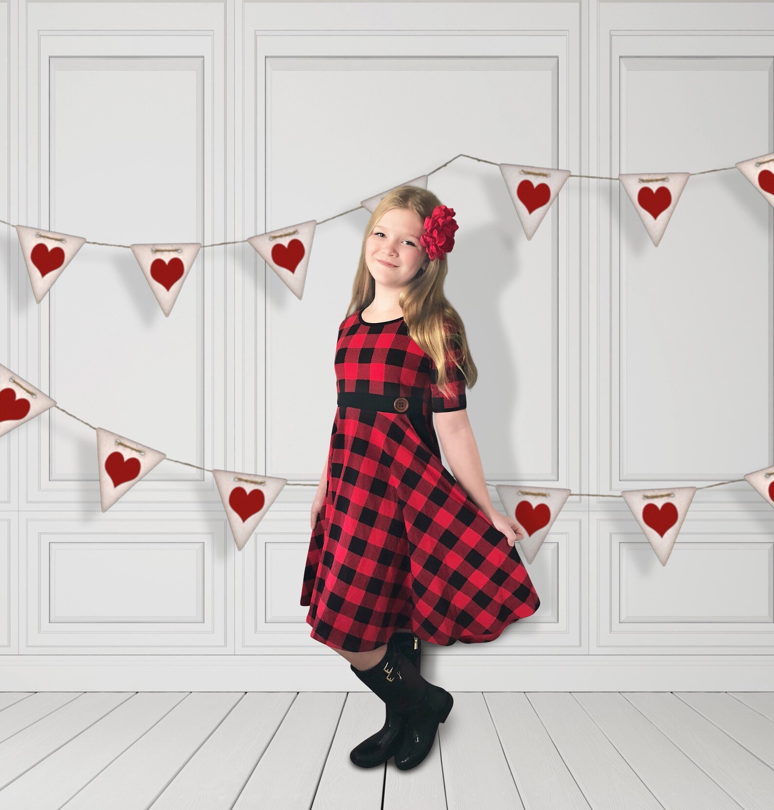 Buffalo Plaid Dress Girls Plaid Dress Plaid Christmas Dress - Etsy