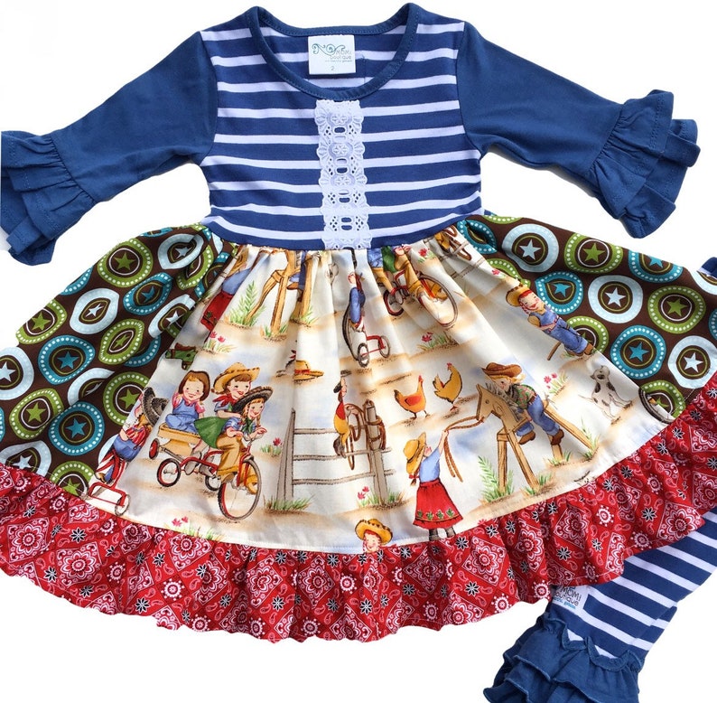 Girls Cowgirl Dress Western Theme Outfit Cowgirl Birthday - Etsy