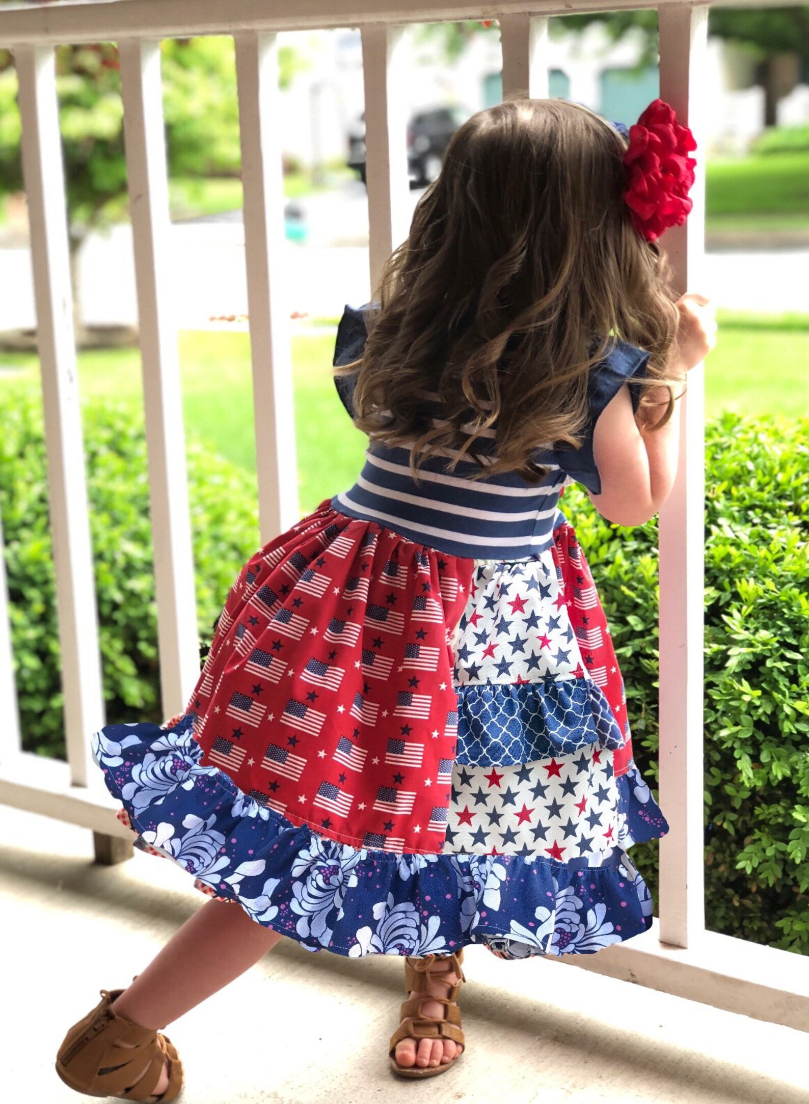 Girls American Flag Dress Fourth of July 4th of July Outfit | Etsy