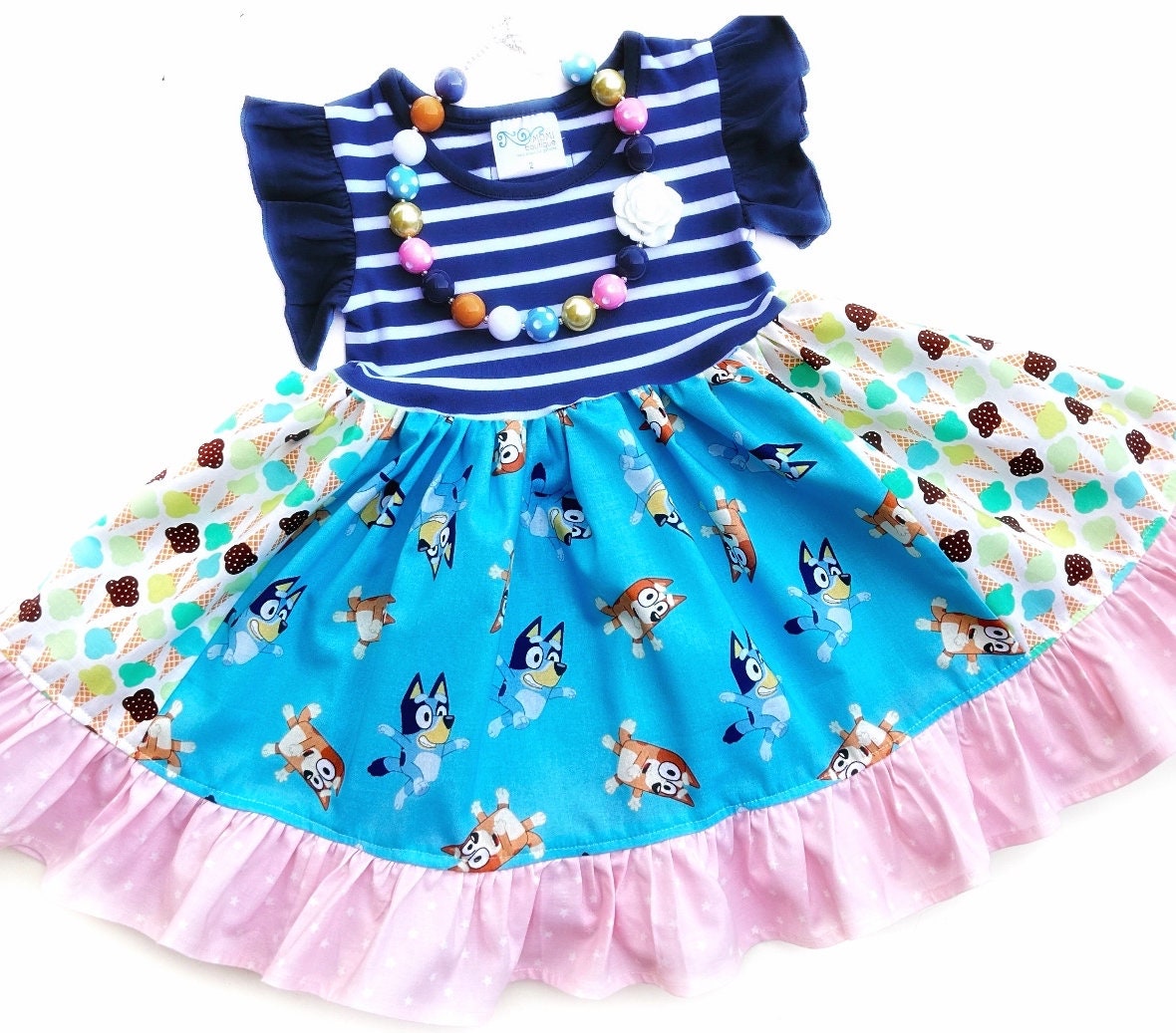 Bluey Dress, Bluey Birthday Outfit, Toddler Girls Bluey Dresses, Bluey ...