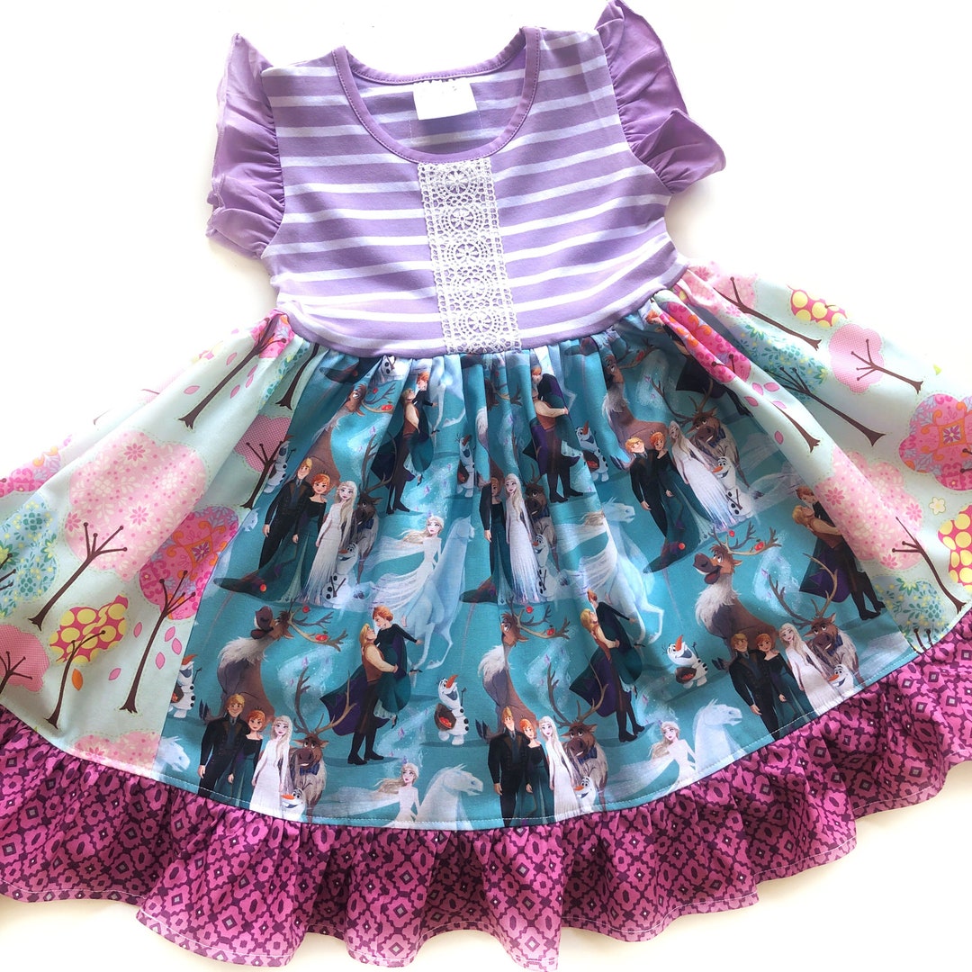 Girl Frozen Dress, Girls Disney Dresses, Ana and Elsa Dress, Frozen ...