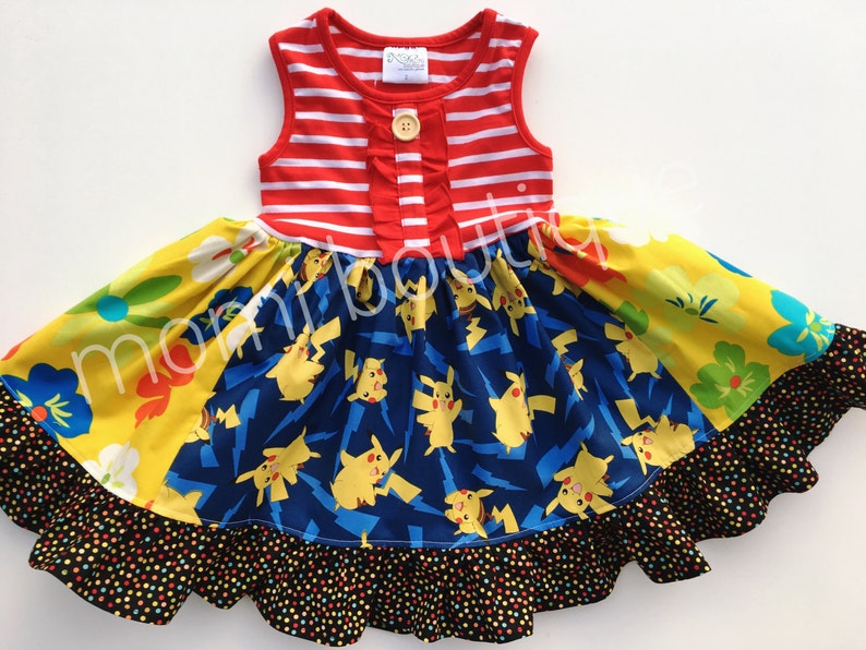 Pokémon Dress Girls Pokémon Birthday Dressespikachu Dress - Etsy