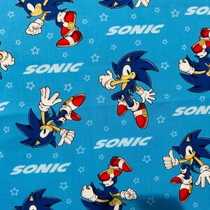 Sonic the Hedgehog Fabric Sega for Robert Kaufman Fabric Vhtf Oop ...