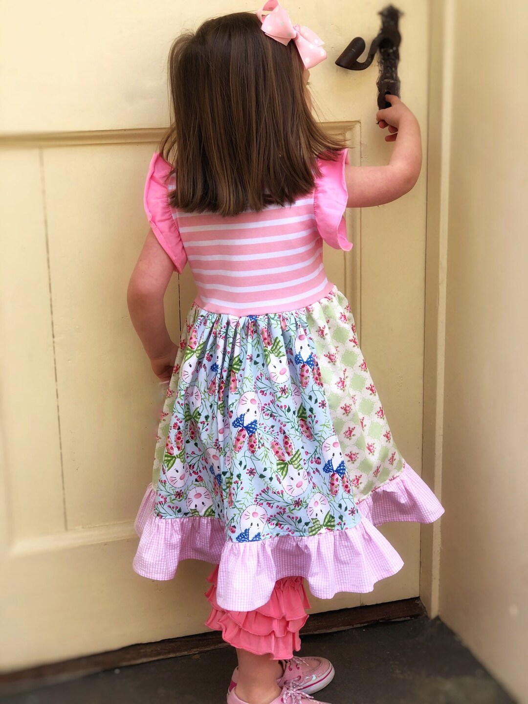 Girls Easter Dress Pink Bunny Dresses Toddler Spring - Etsy
