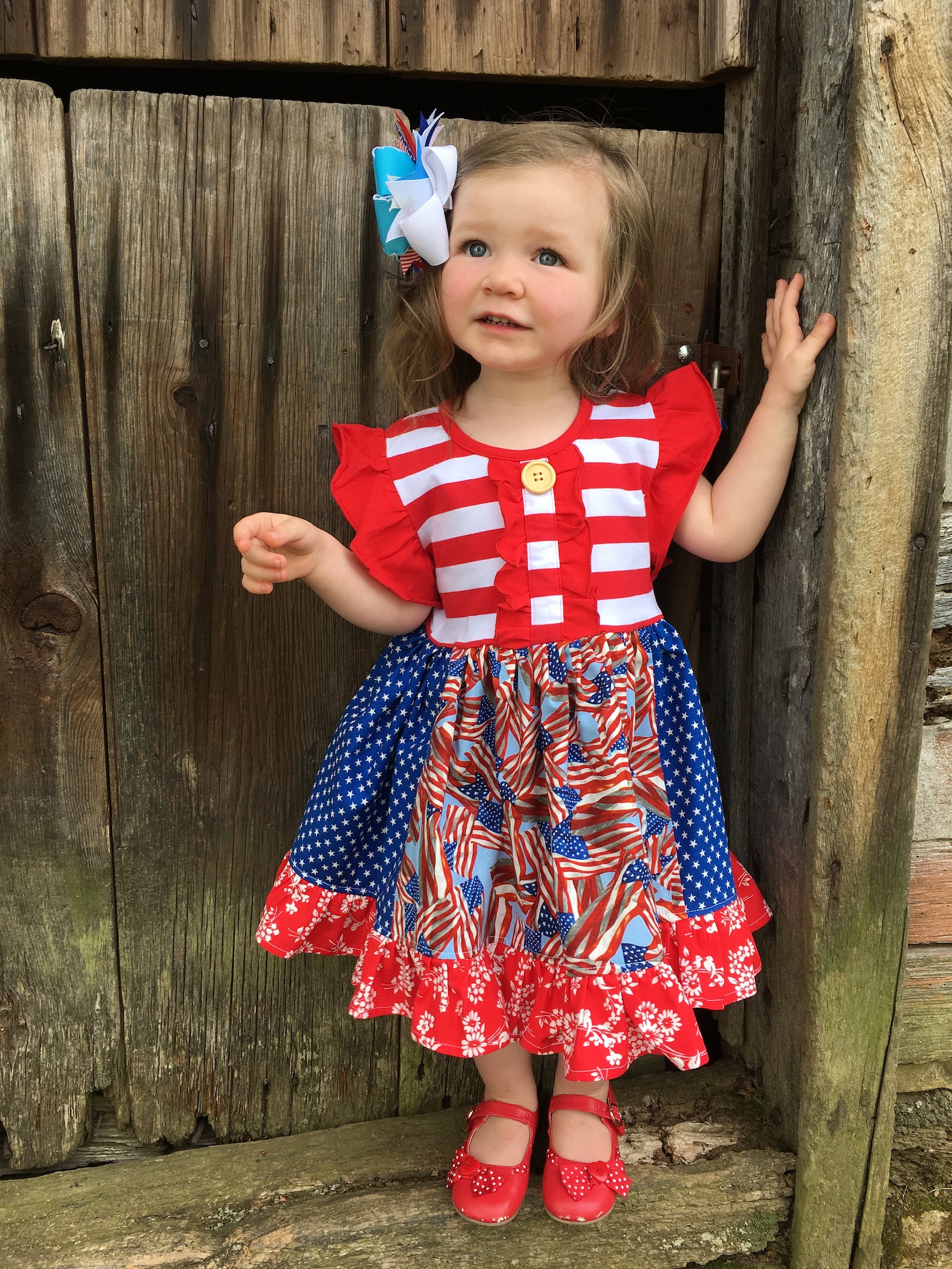 Patriotic Flag Dress Military Homecoming Dress Girls Toddler - Etsy