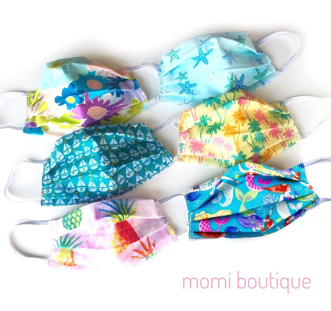 Mermaid Face Mask Summer Face Masks Pineapple Facemasks Beach Face ...