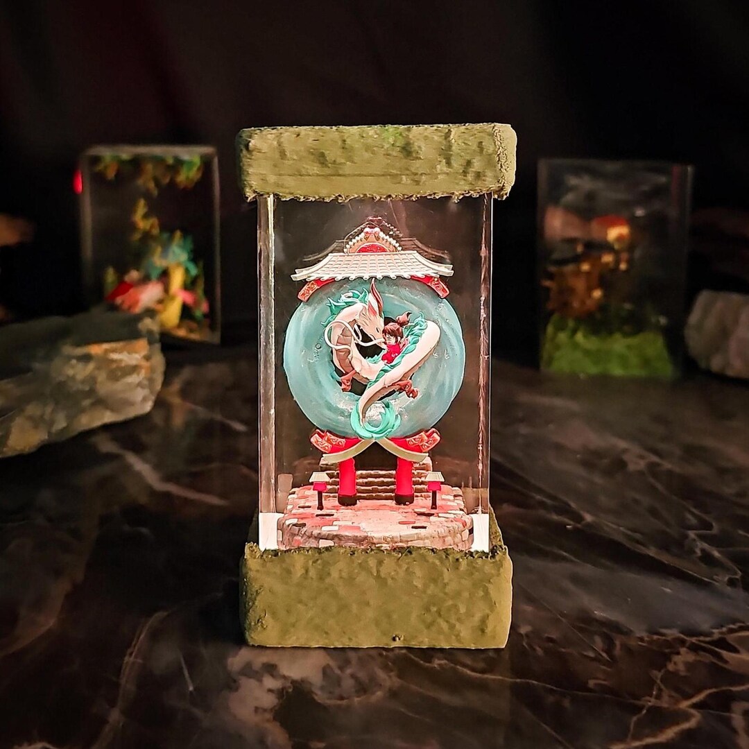 Chi.h.iro and Ha.ku Epoxy Resin Wood Lamp Night Light Unique Her Him ...