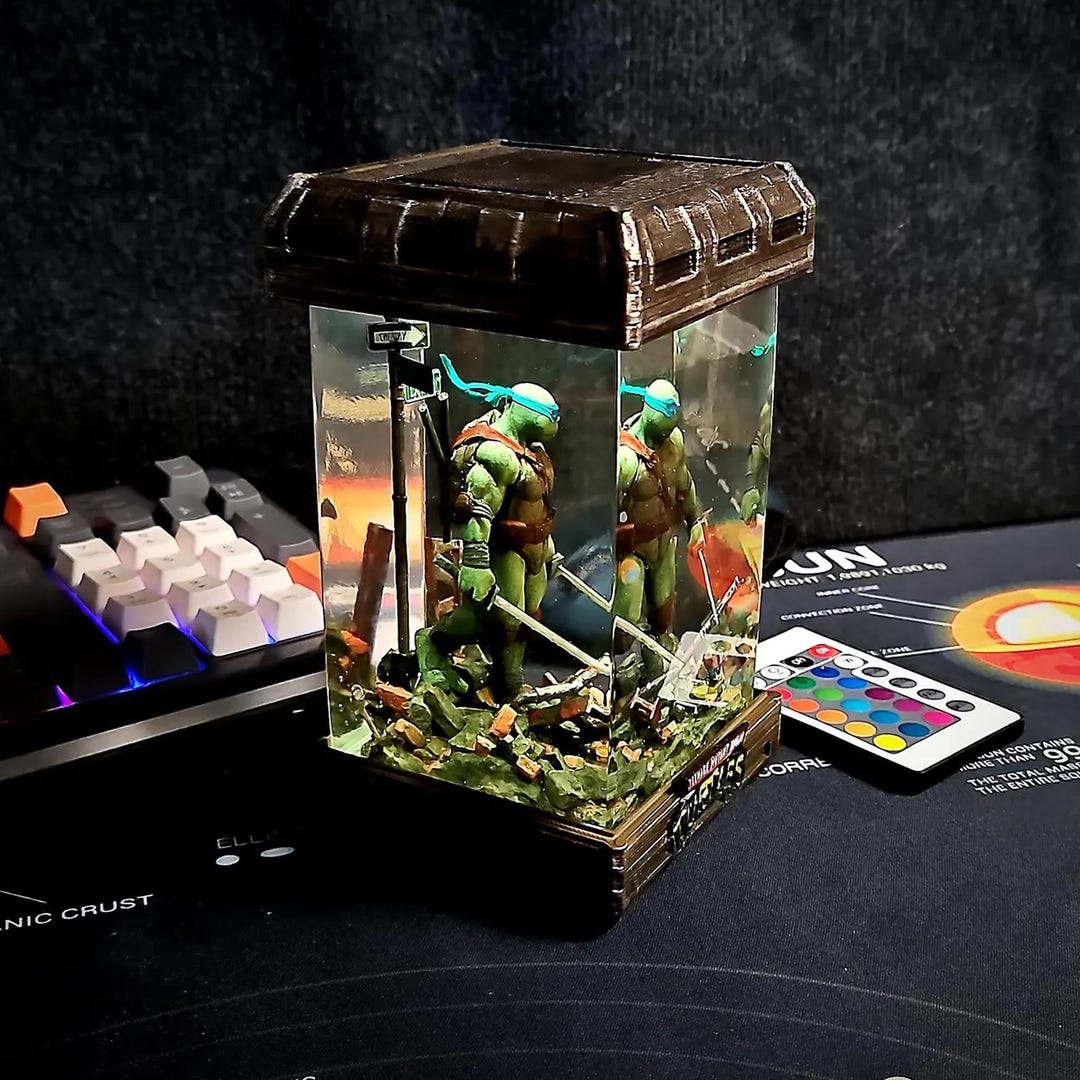 Ninja Turtles Leonardo Epoxy Resin Lamp, Resin Art, Custom Epoxy Lamp ...