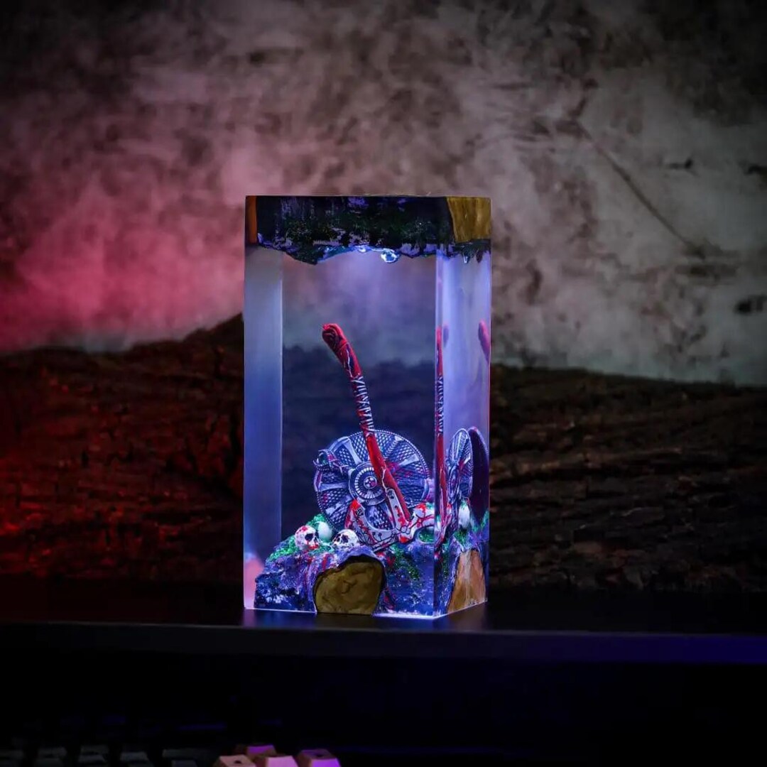 Leviathan Axe Shield Epoxy Resin Wood Lamp Night Light Unique Her Him ...