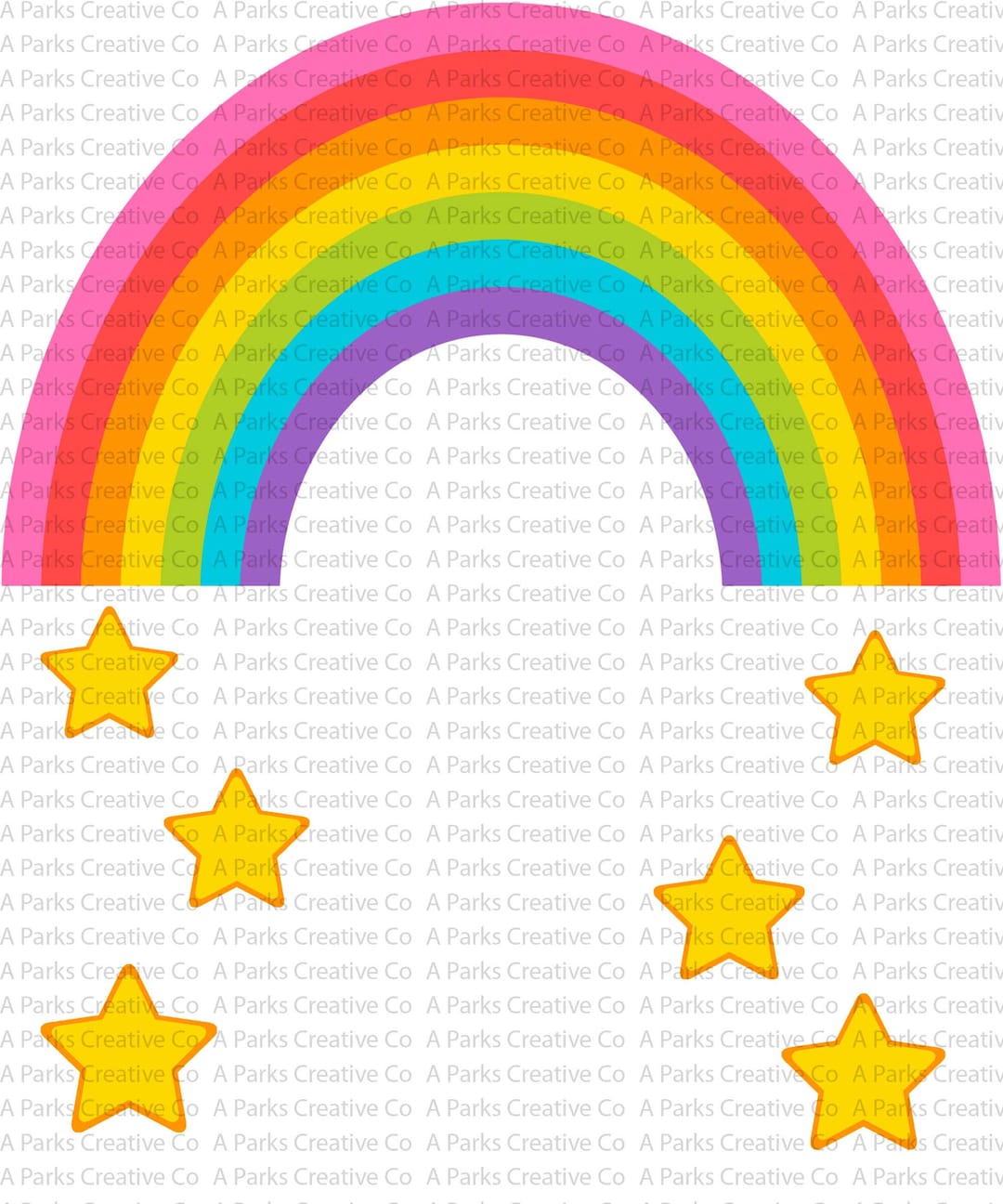 Rainbow Star Digital PNG Download Clipart Star Graphic Art Print ...