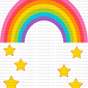 Rainbow Star Digital PNG Download Clipart Star Graphic Art Print ...