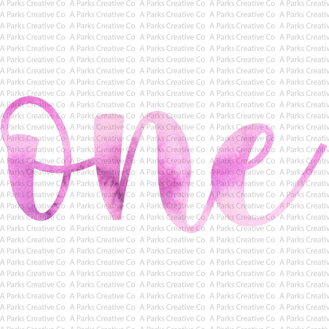 Pink One PNG Digital Download Clipart Printable File, 1st Birthday ONE ...
